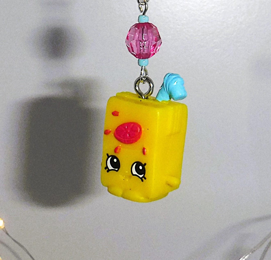 Cute Kawaii Shopkins Toy Upcycled Keychain Yellow Juicebox Figurine - Etsy