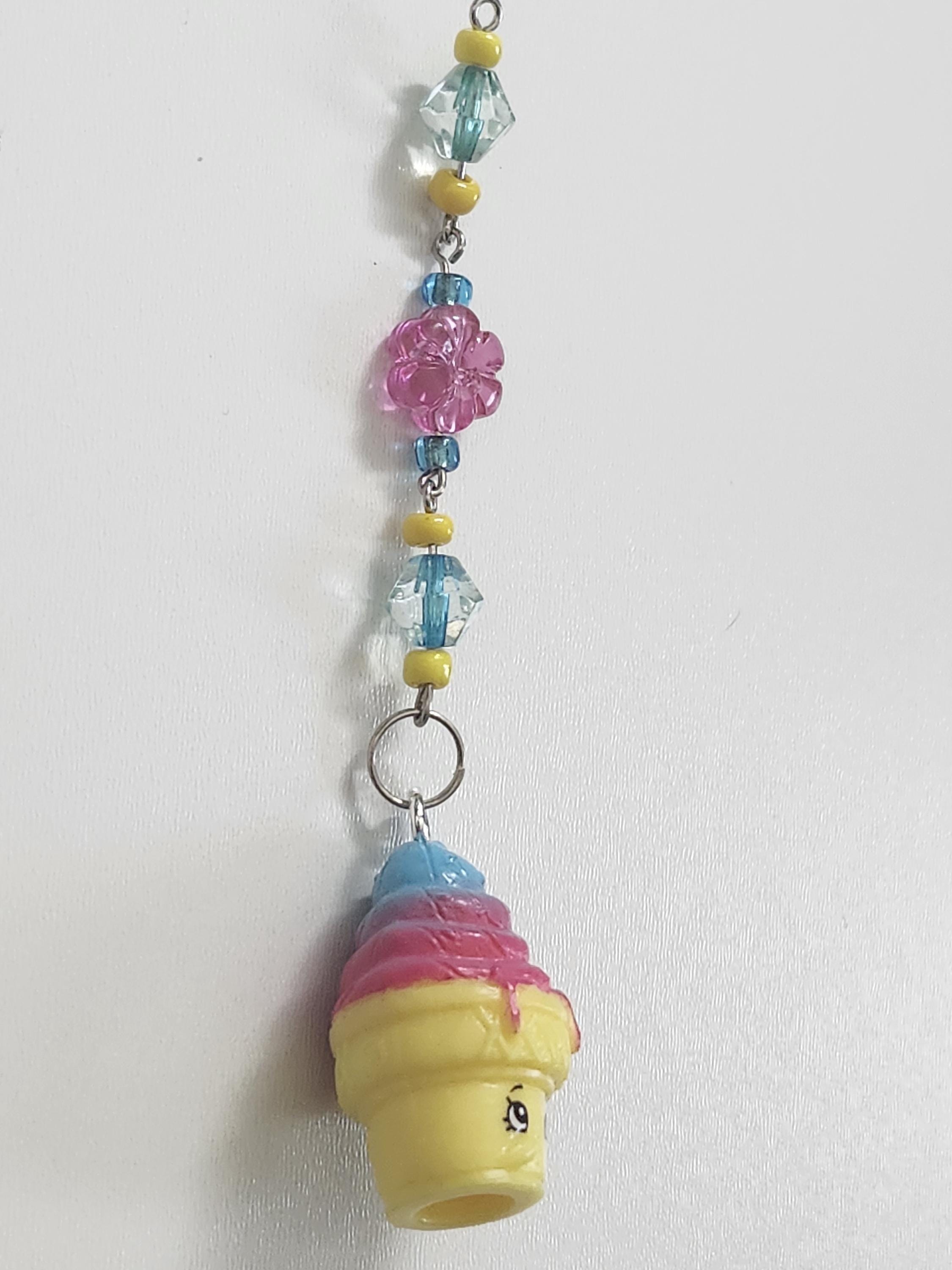 Cute Kawaii Shopkins Toy Upcycled Keychain Ice Cream Figurine - Etsy