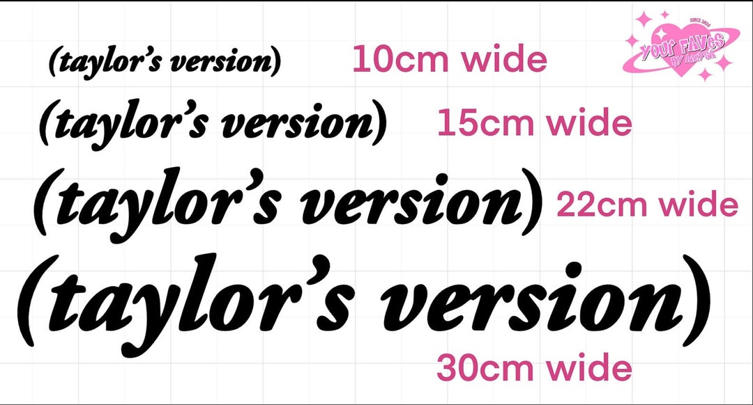 Taylors Version Vinyl Sticker | Car Decal | Swift | Permanent Vinyl ...
