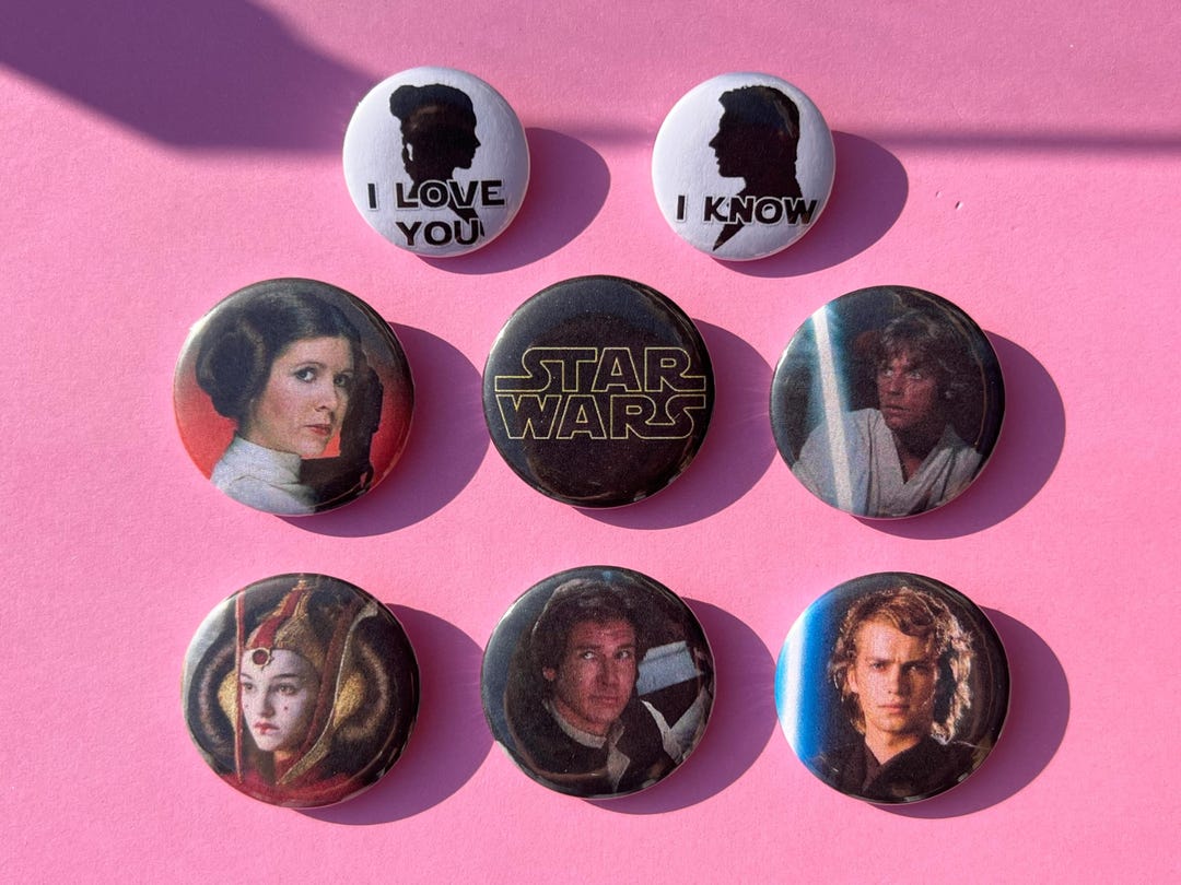 Star Wars Pin Badges | 25, 32, 58mm Badges | Anakin | Padme | Skywalker ...