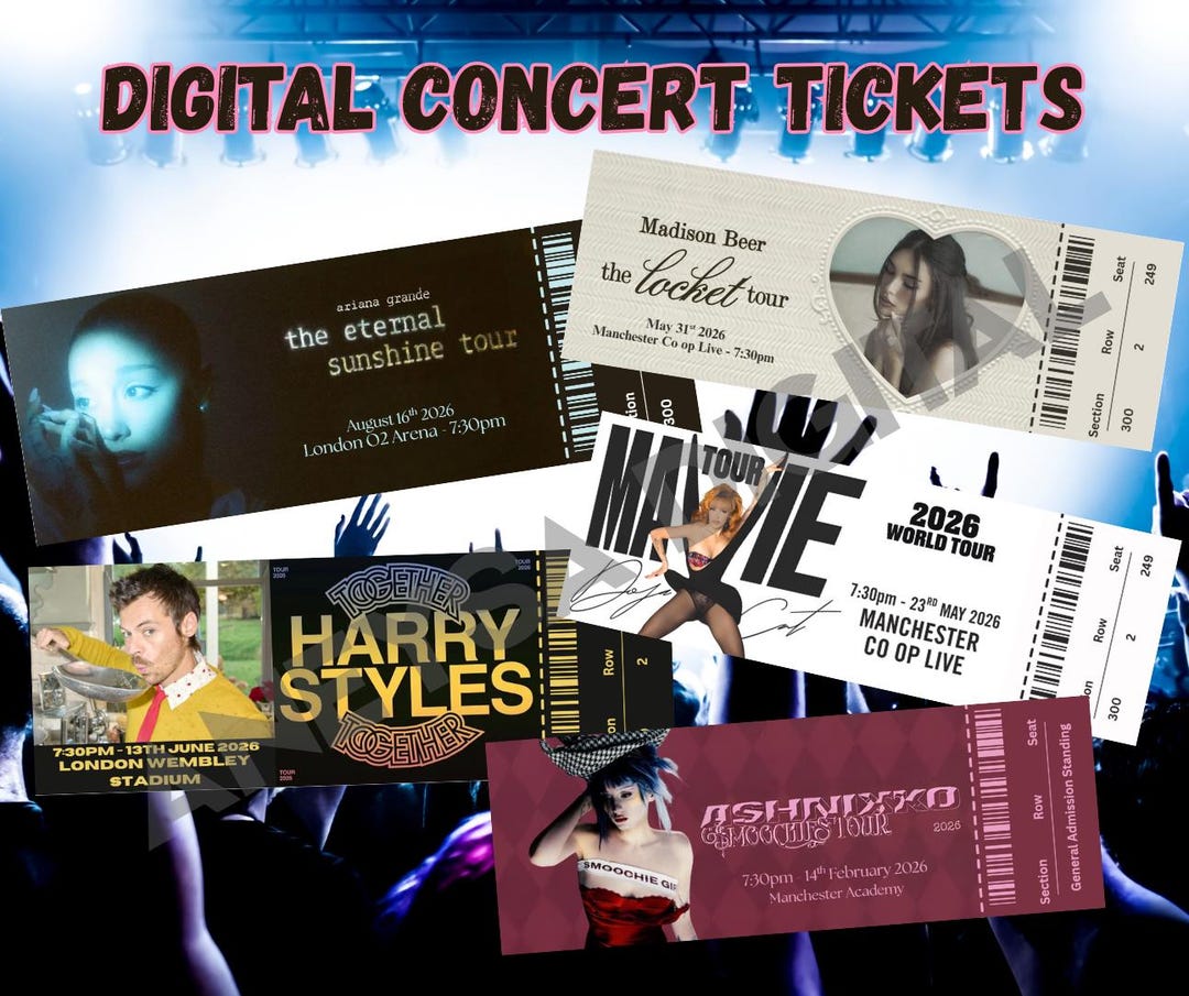 DIGITAL Concert Memorabilia Tickets | Pop Music | Artists | Music ...