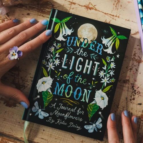 Hardcover Journal Under the Light of the Moon Moonflower - Etsy