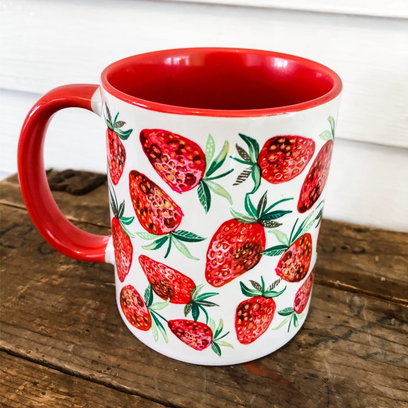 Strawberry Mugs - Etsy