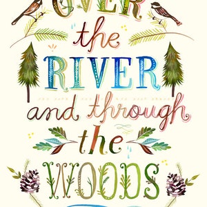 Over the River and Through the Woods Print by Katie Daisy - Etsy