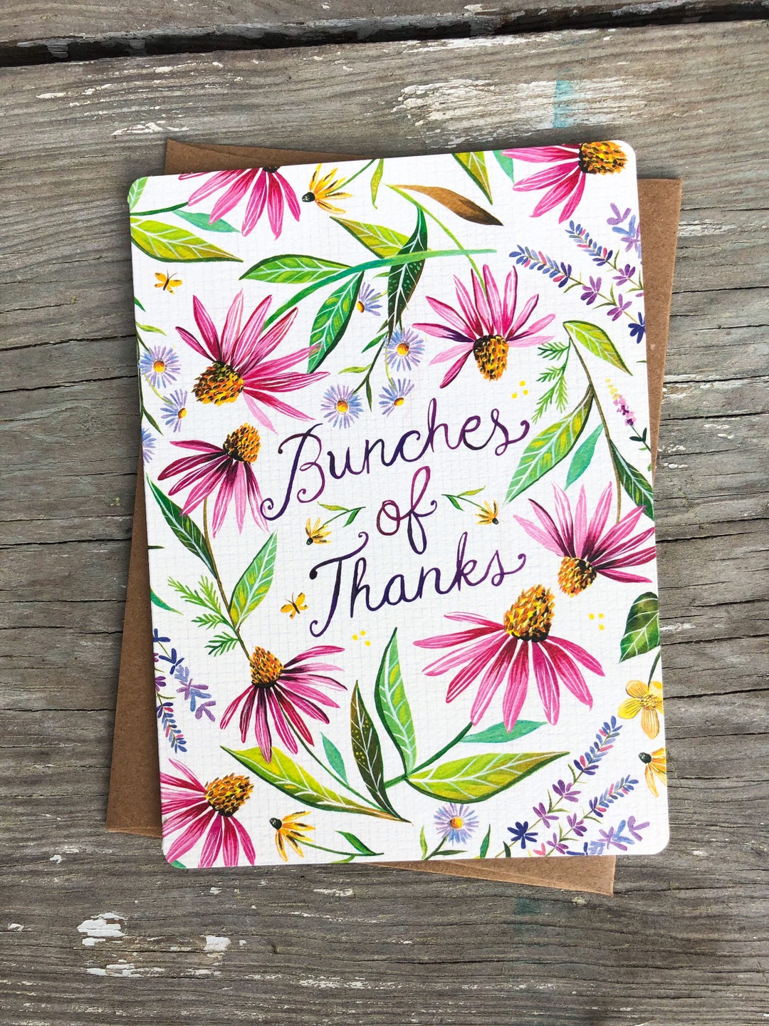 Bunches of Thanks - Greeting Card - Etsy