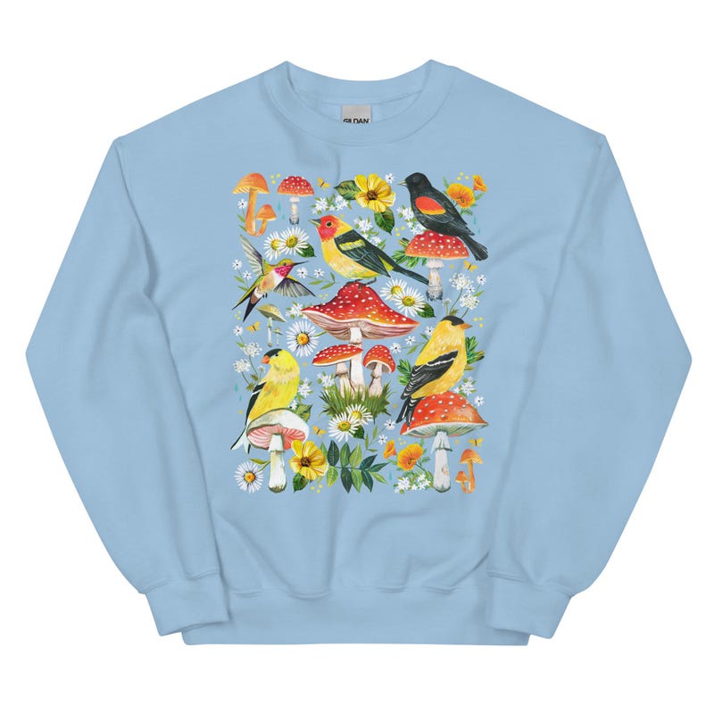 Mushrooms With Birds - Etsy