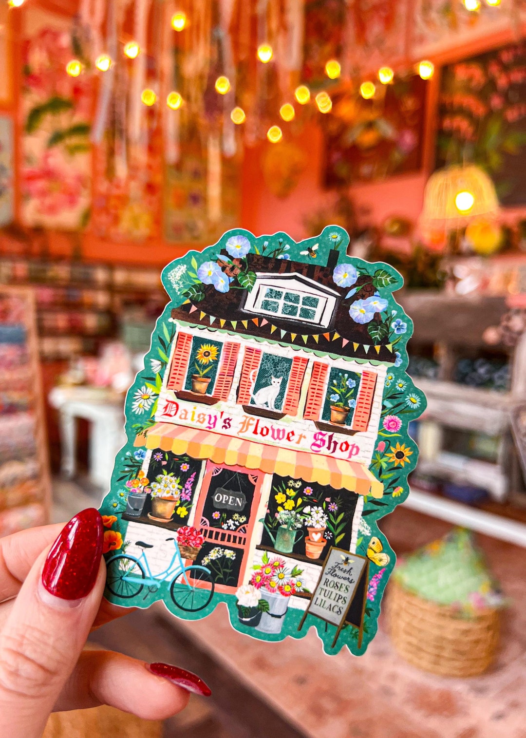 Flower Shop Sticker - Etsy