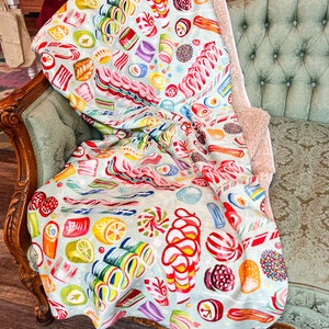 Ribbon Candy Sherpa Blanket - Etsy