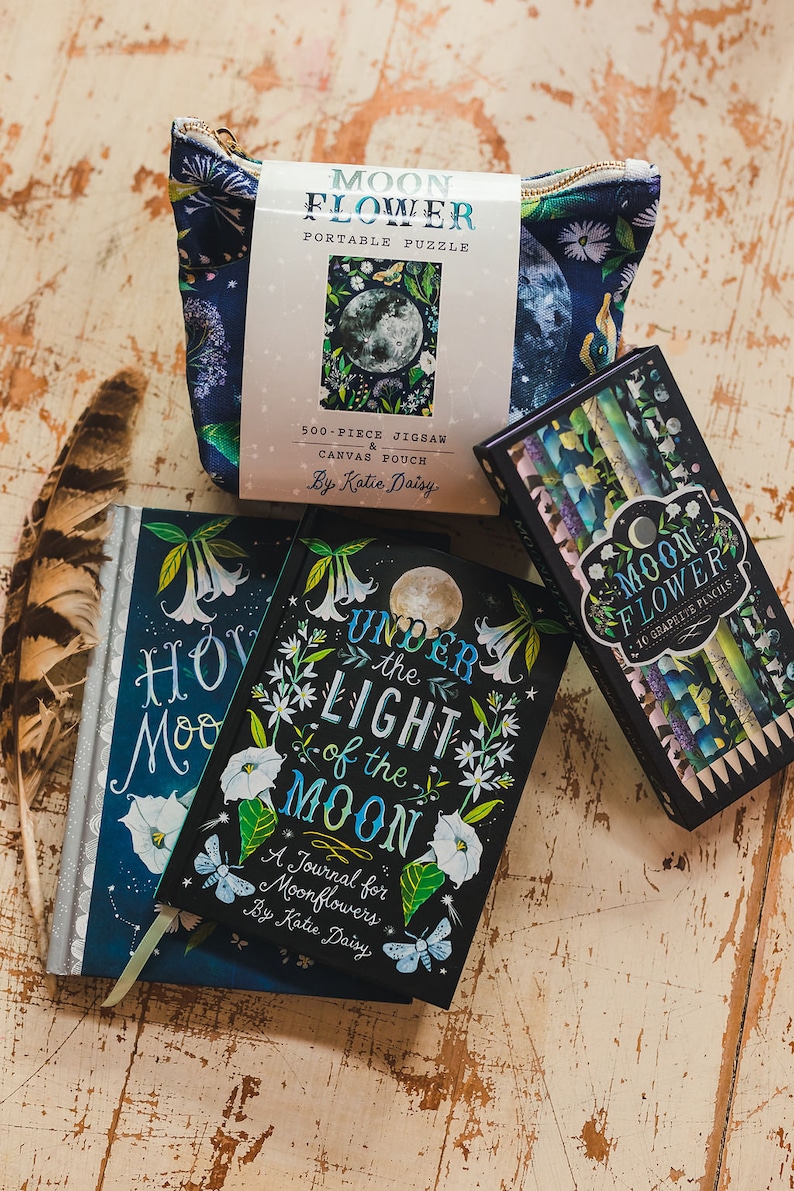 Hardcover Journal - Under the Light of the Moon | Moonflower Journal - Etsy