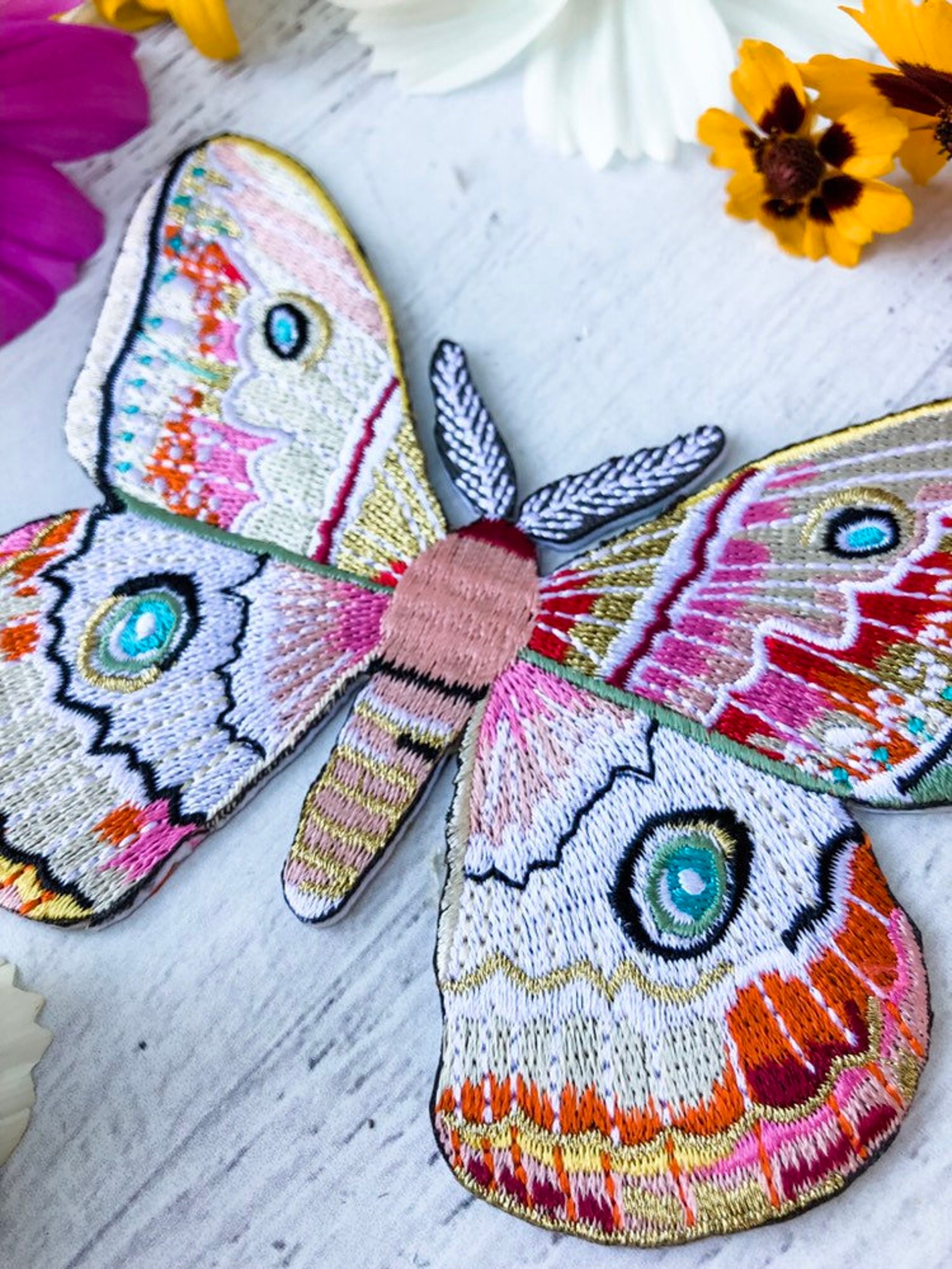 Embroidered Patch Moth - Etsy