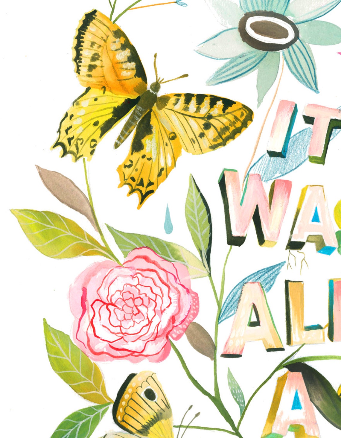 Dream State Wildflower Art Print Floral Wall Art Katie | Etsy