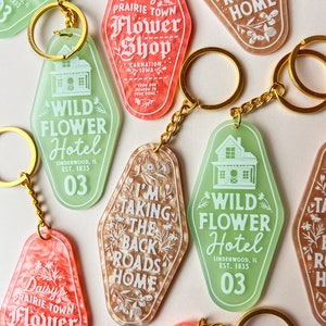 Wildflower Hotel Keychain - Etsy