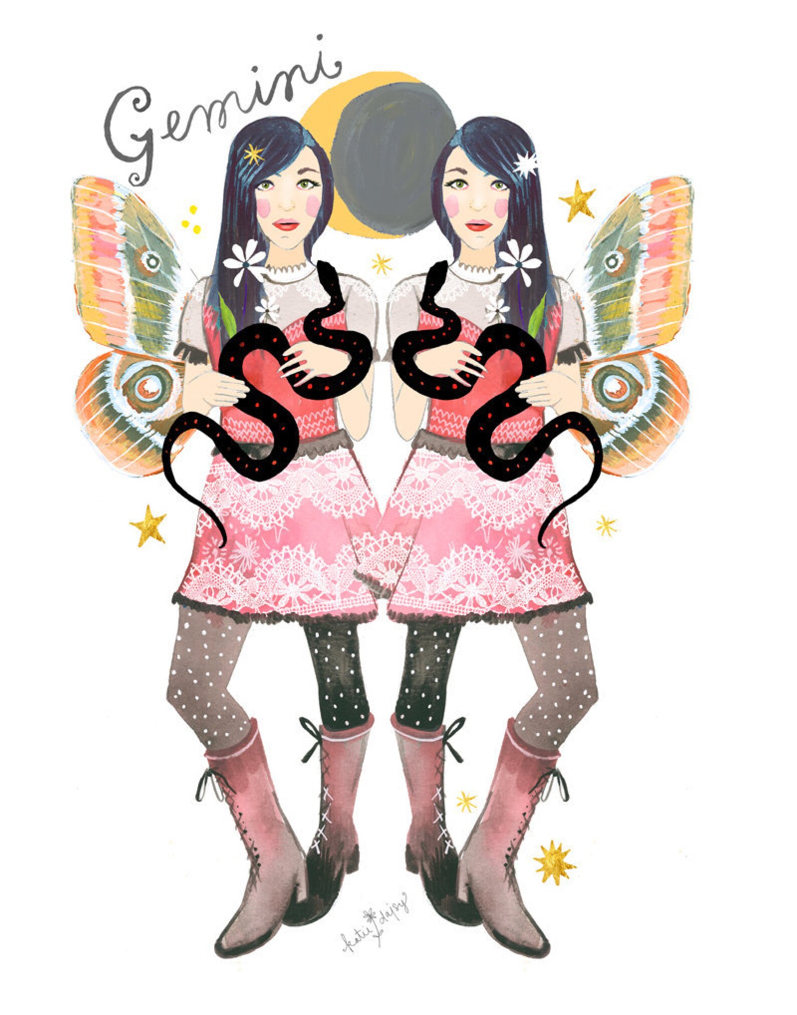 Gemini Zodiac Wall Art Horoscope 8x10 11x14 - Etsy