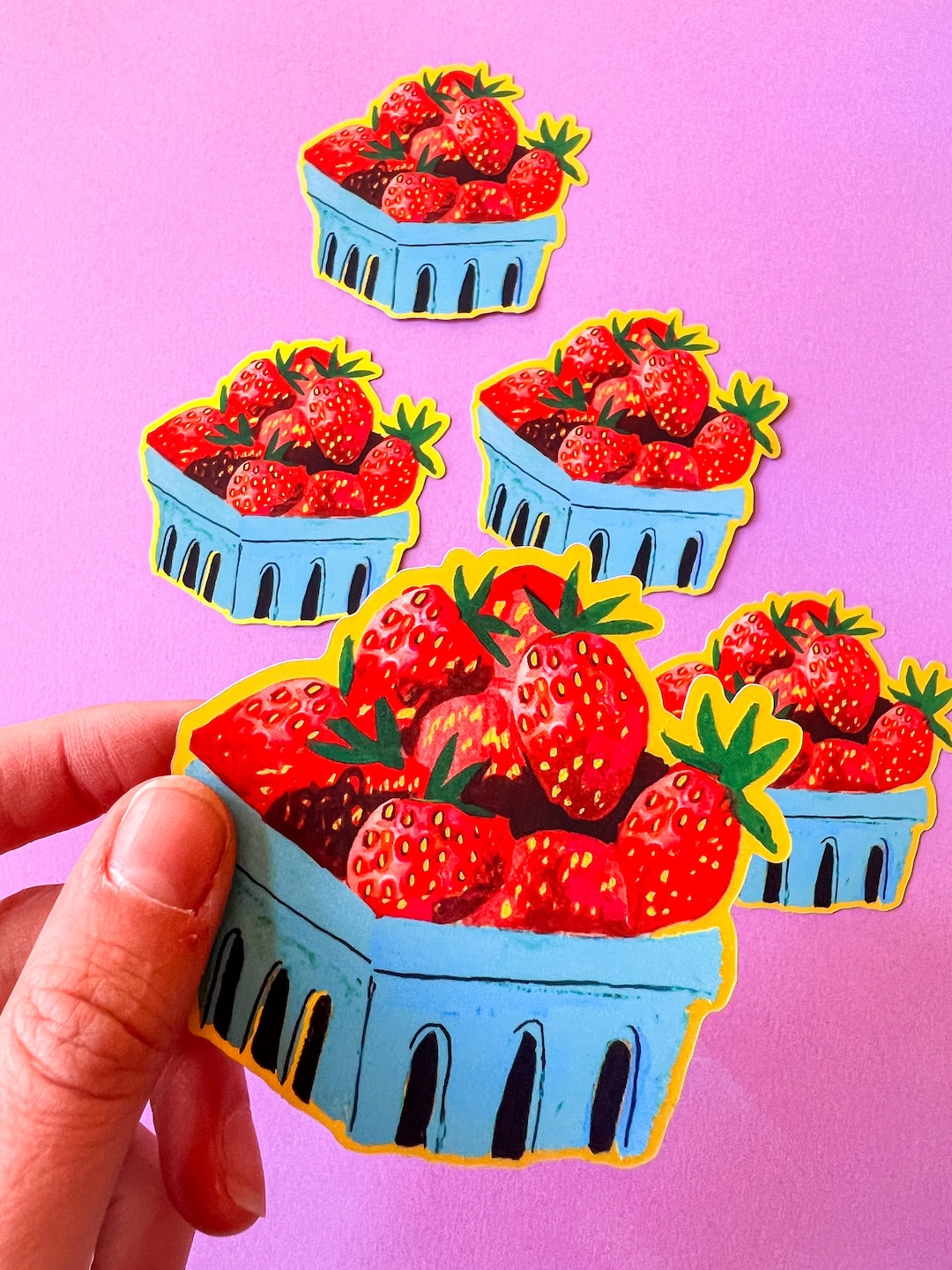 Strawberries Sticker - Etsy