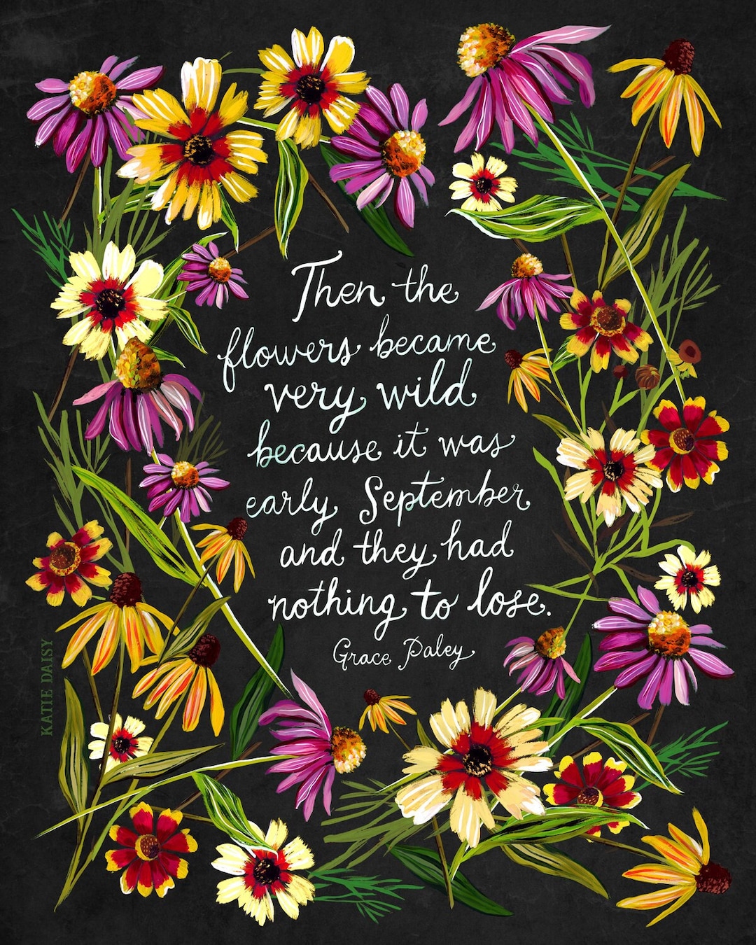 Early September | Wildflower Art Print | Katie Daisy Art | 8x10 | 11x14 ...