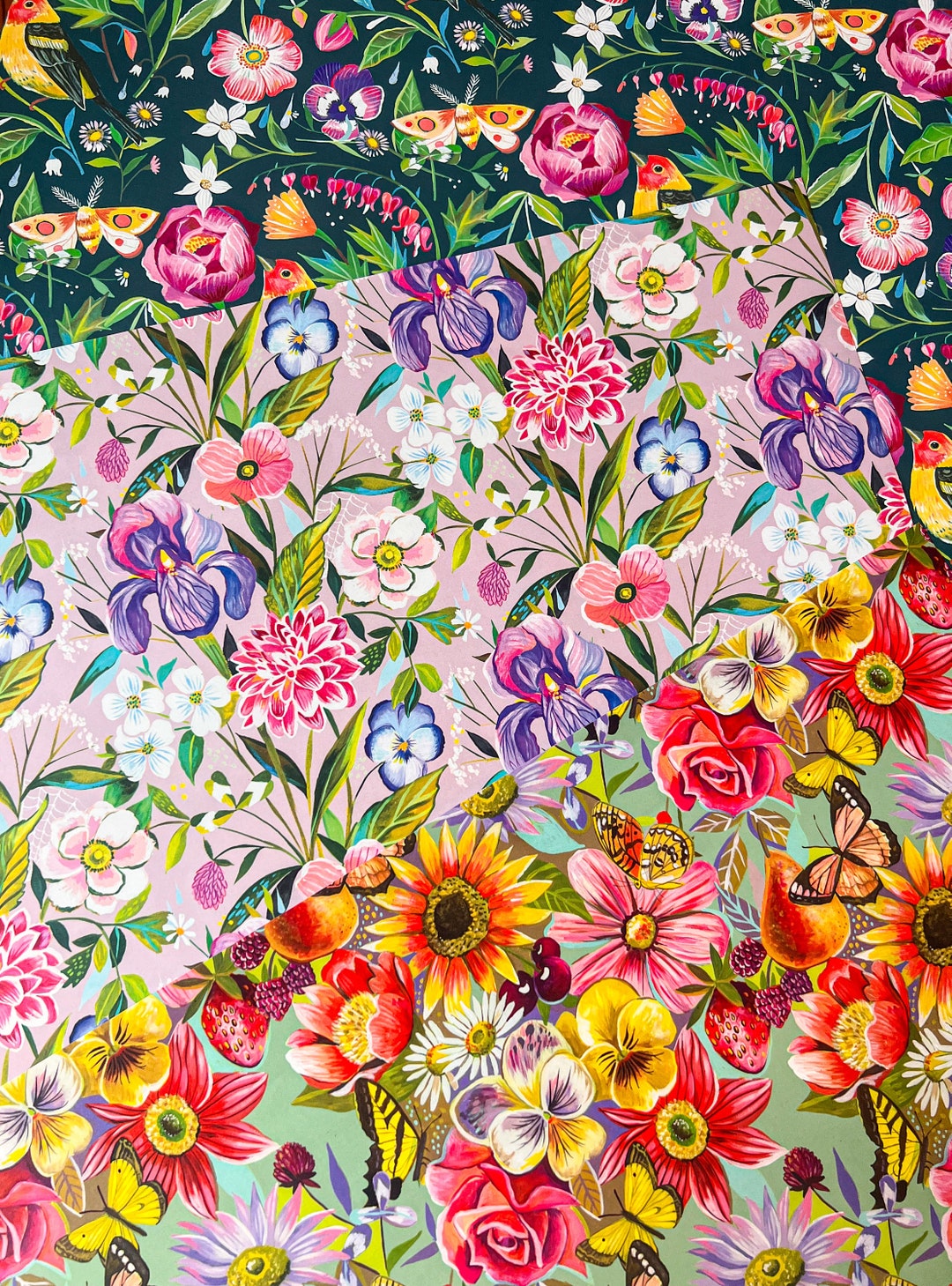 Floral Gift Wrap Sheets - Etsy