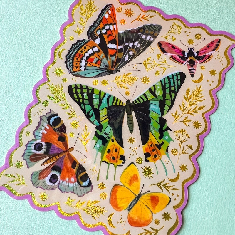 Celestial Glitter Sticker - Etsy