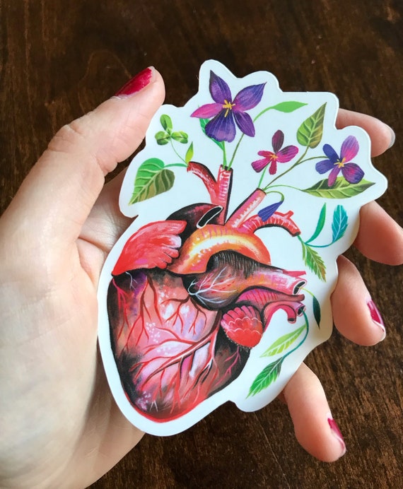 GARDEN HEART Matte Laminate Sticker | Etsy