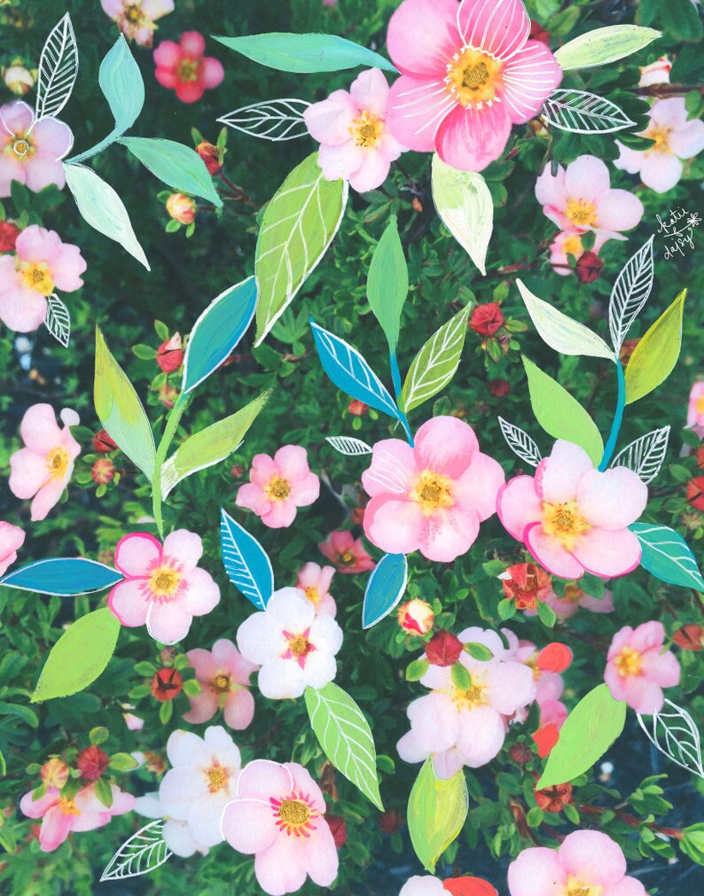 Posies Print by Katie Daisy - Etsy