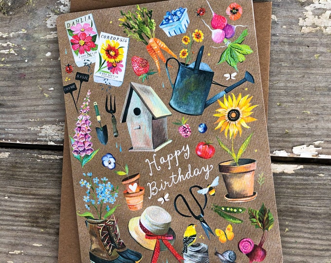 Gardener's Birthday Greeting Card - Etsy