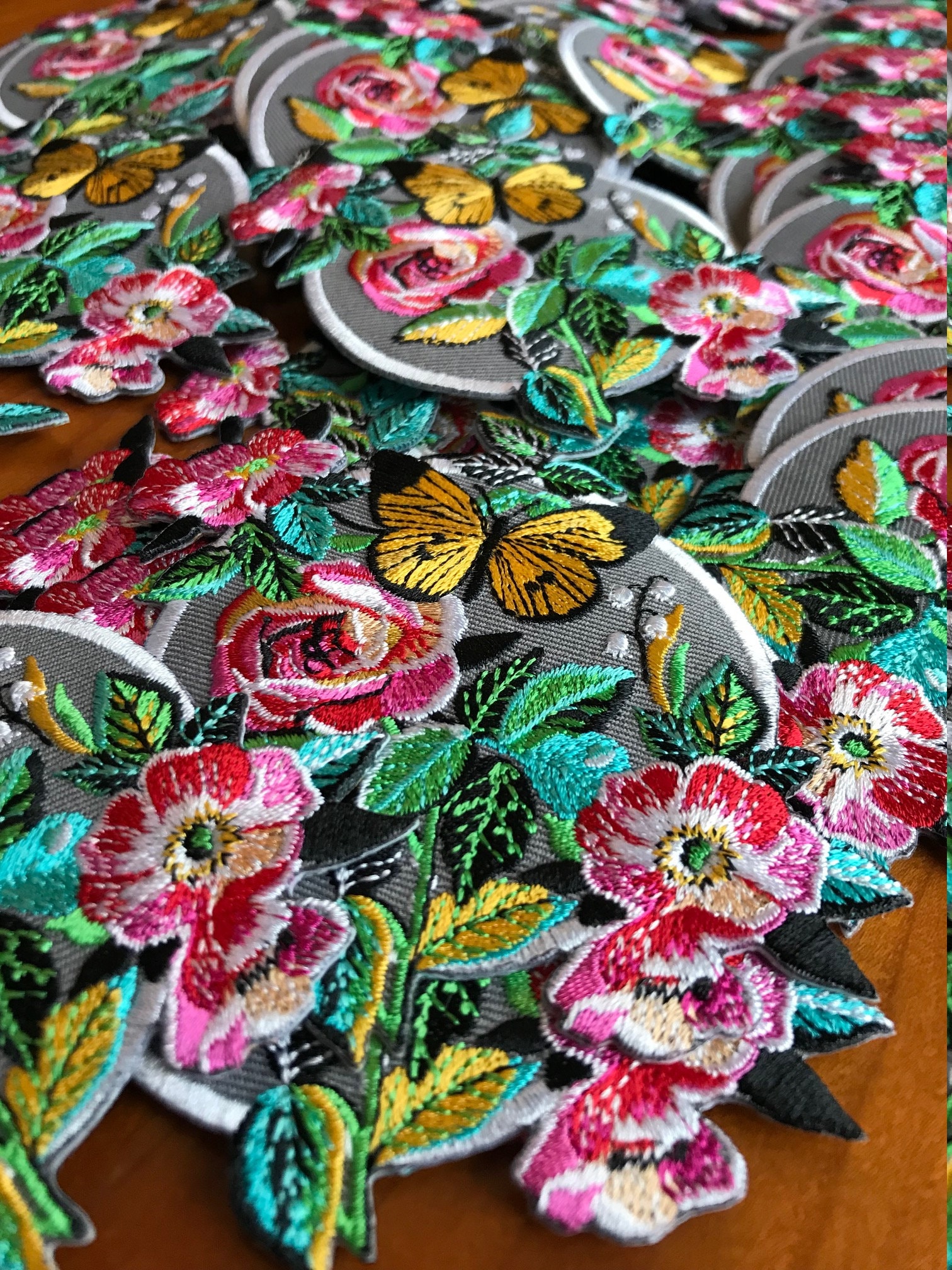 Embroidered Patch Floral Butterfly | Etsy