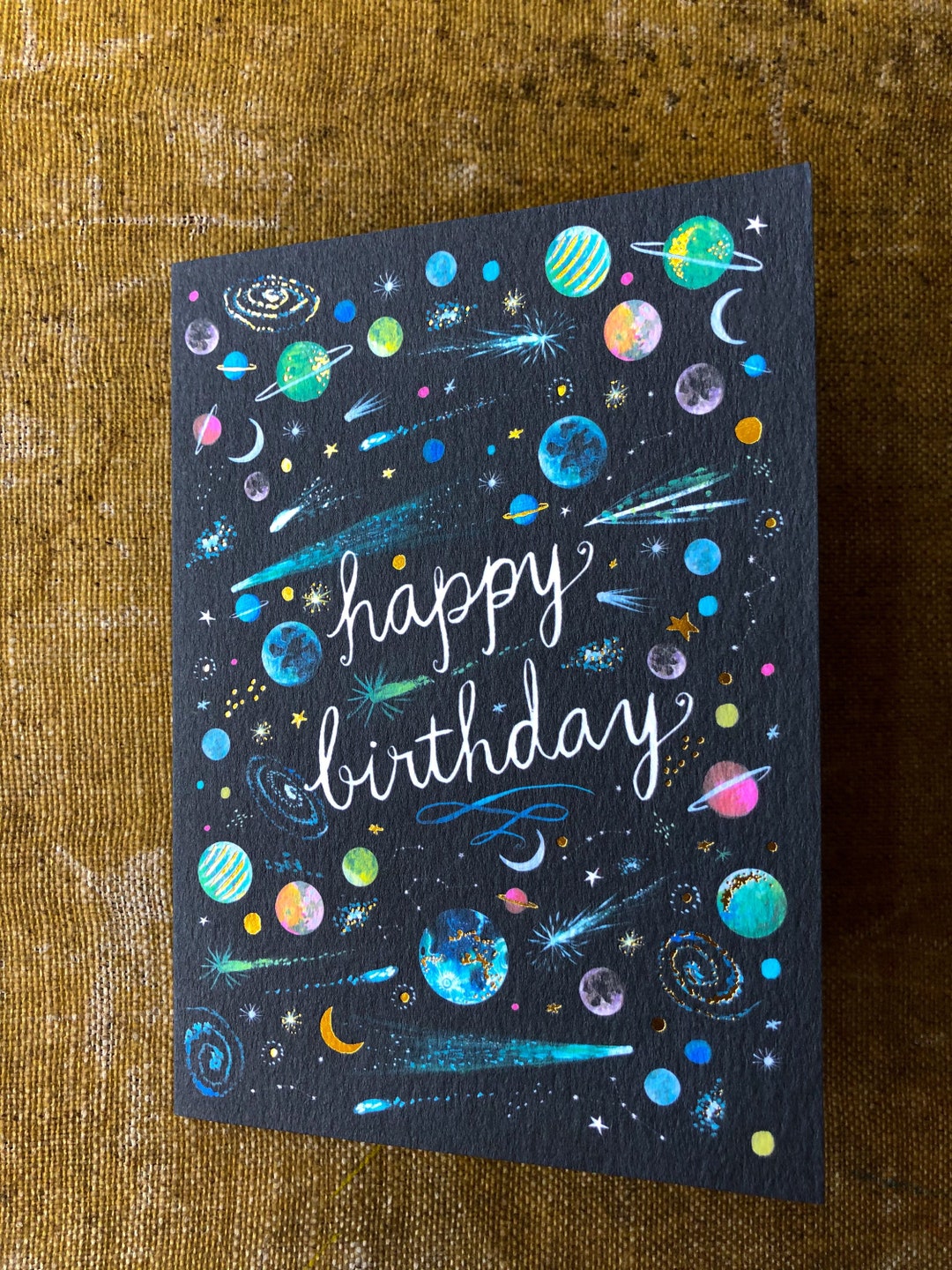 Outer Space Birthday Card - Etsy