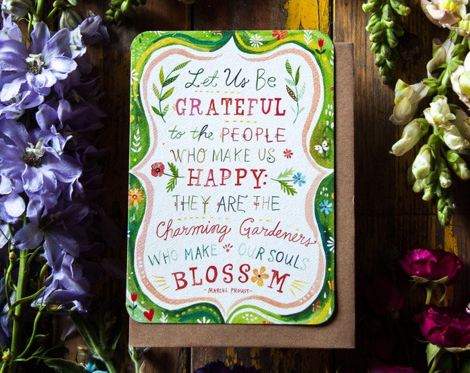 Let Us Be Grateful Greeting Card - Etsy