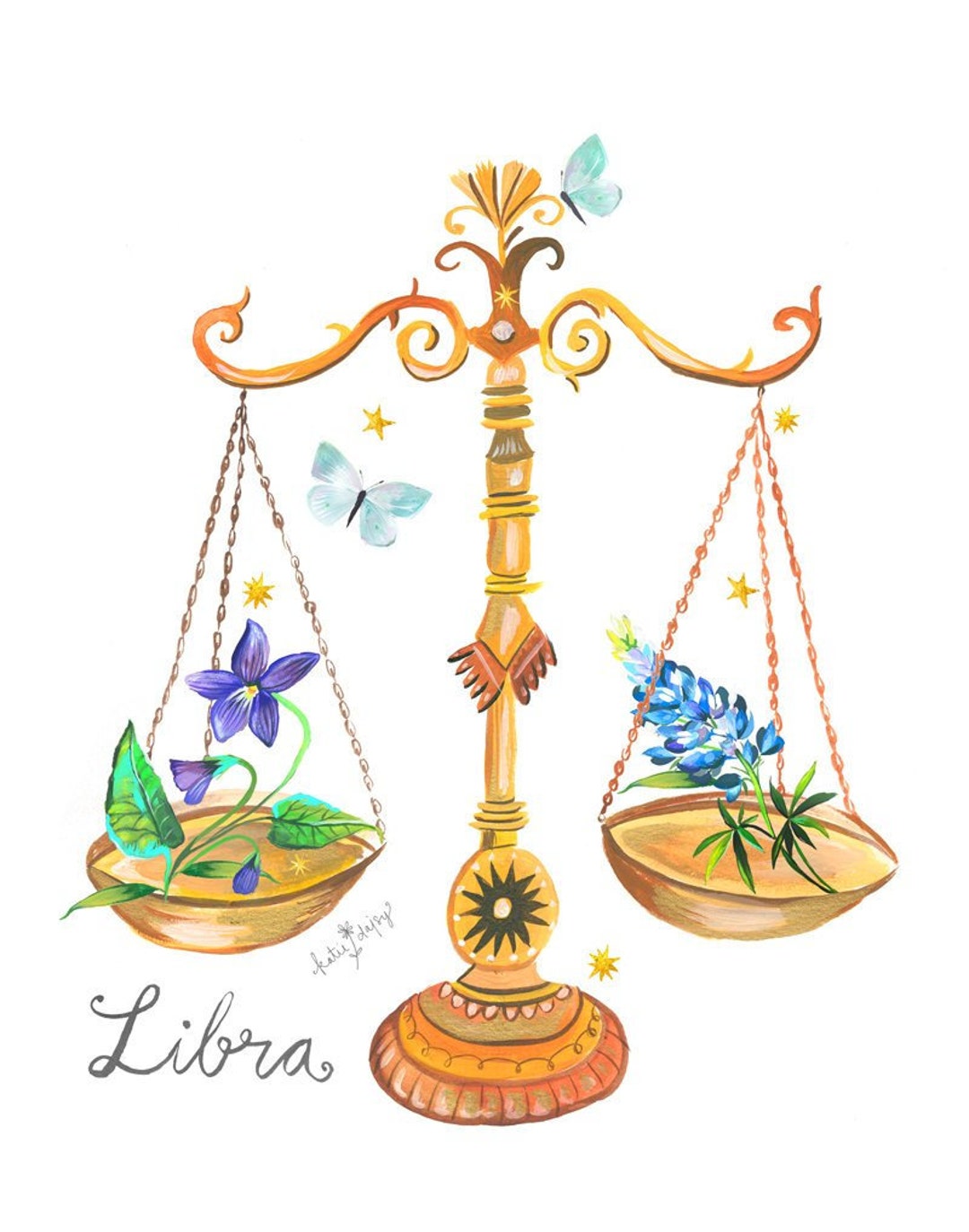 Libra Zodiac Wall Art Horoscope 8x10 11x14 - Etsy