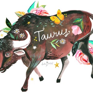 Taurus Zodiac Wall Art Horoscope 8x10 11x14 | Etsy