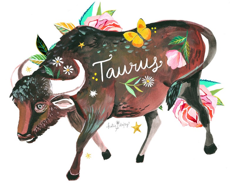 Taurus Zodiac Wall Art Horoscope 8x10 11x14 - Etsy