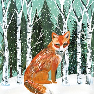 Snowy Fox | Winter Art Print - Etsy