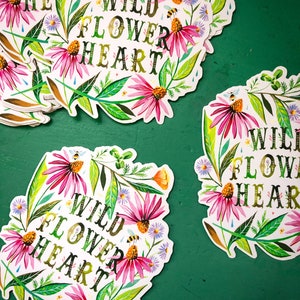 Wildflower Heart - Matte Sticker - Etsy