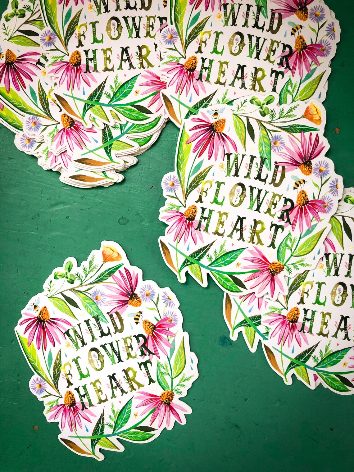Wildflower Heart Matte Sticker - Etsy