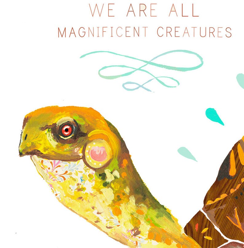 Magnificent Creature Box Turtle Art Print Watercolor - Etsy