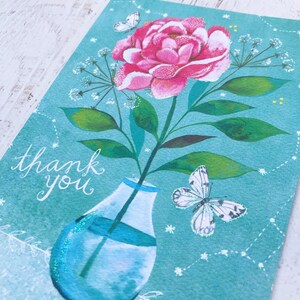 Thank You | Katie Daisy | Glitter Greeting Card - Etsy