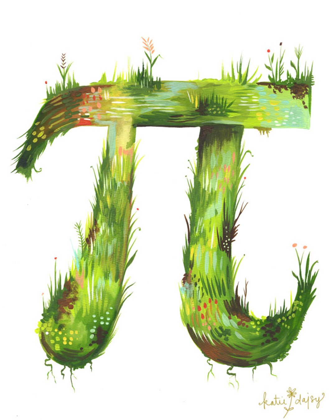 Pi Art Print | Watercolor Wall Art - Etsy