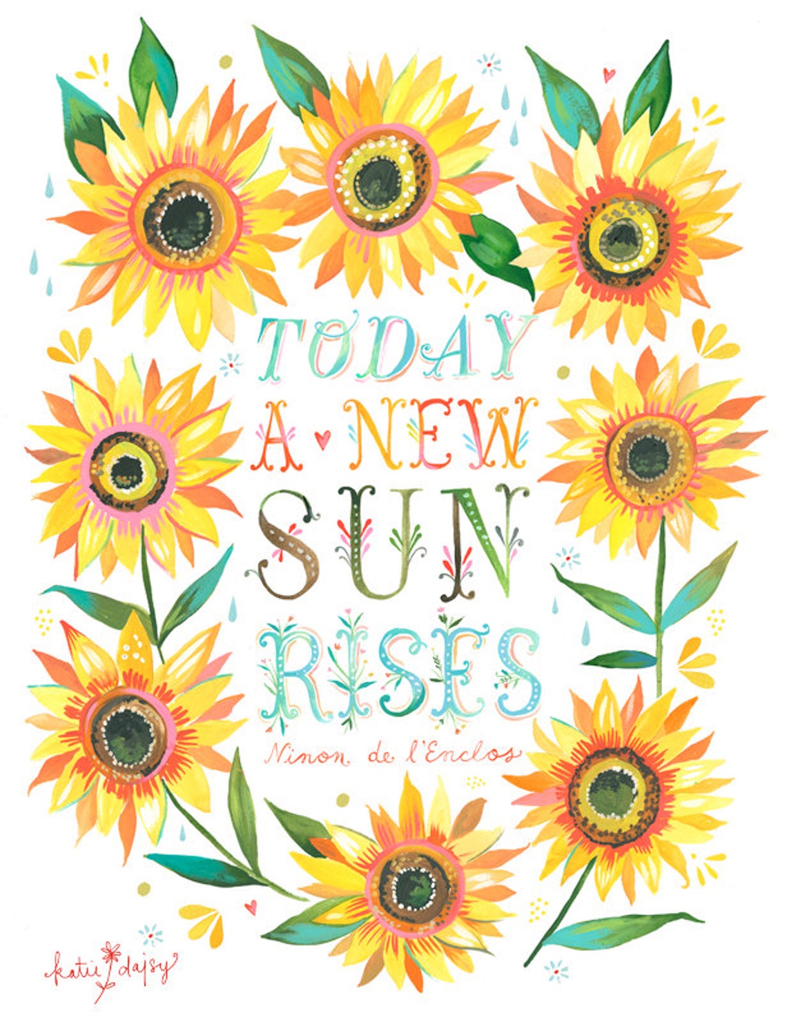 A New Sun Rises Art Print Watercolor Quote Inspirational - Etsy