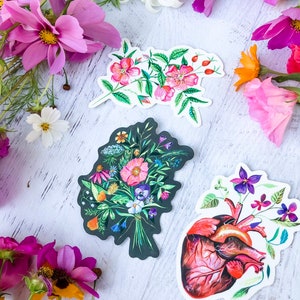 Bouquet - Matte Laminate Sticker - Etsy