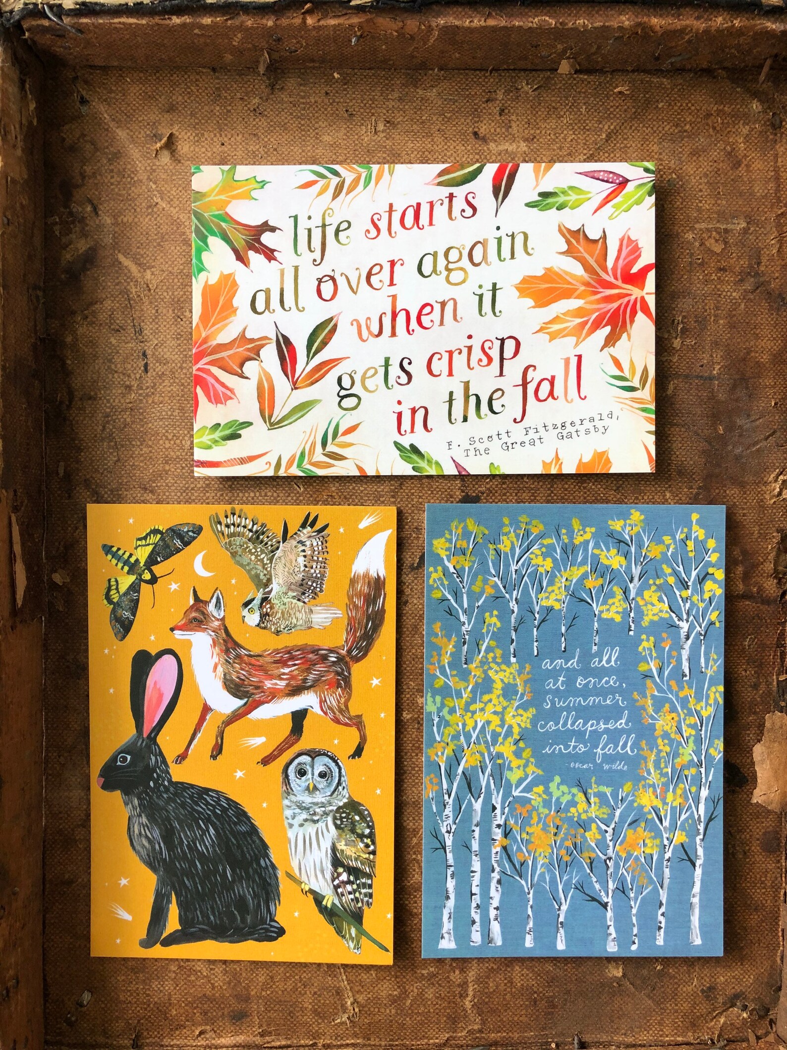 Autumn Delights Postcard Set Stationery | Etsy