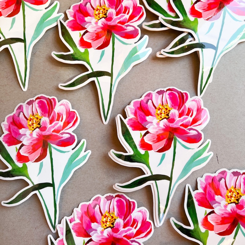 Peonies Stickers - Etsy