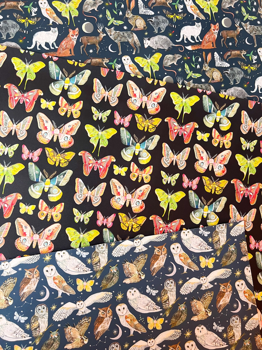 Night Creatures Gift Wrap Sheets - Etsy
