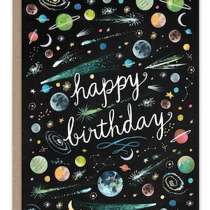 Outer Space Birthday Card - Etsy