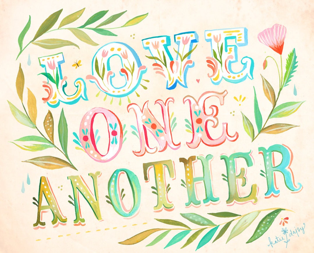 Love One Another Art Print | Inspirational Quote | Wall Art | Nursery ...