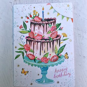 Birthday Cake - Greeting Card - Etsy