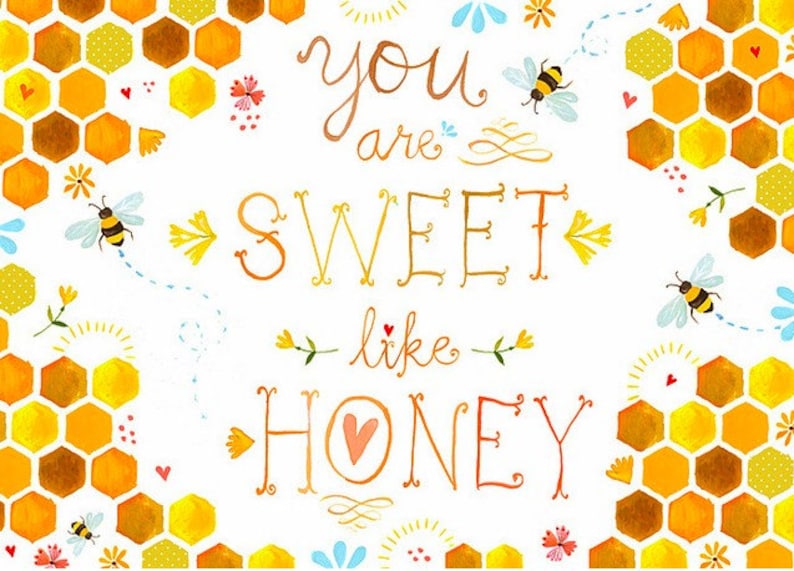 Sweet Like Honey Art Print Watercolor Quote Wall Art - Etsy