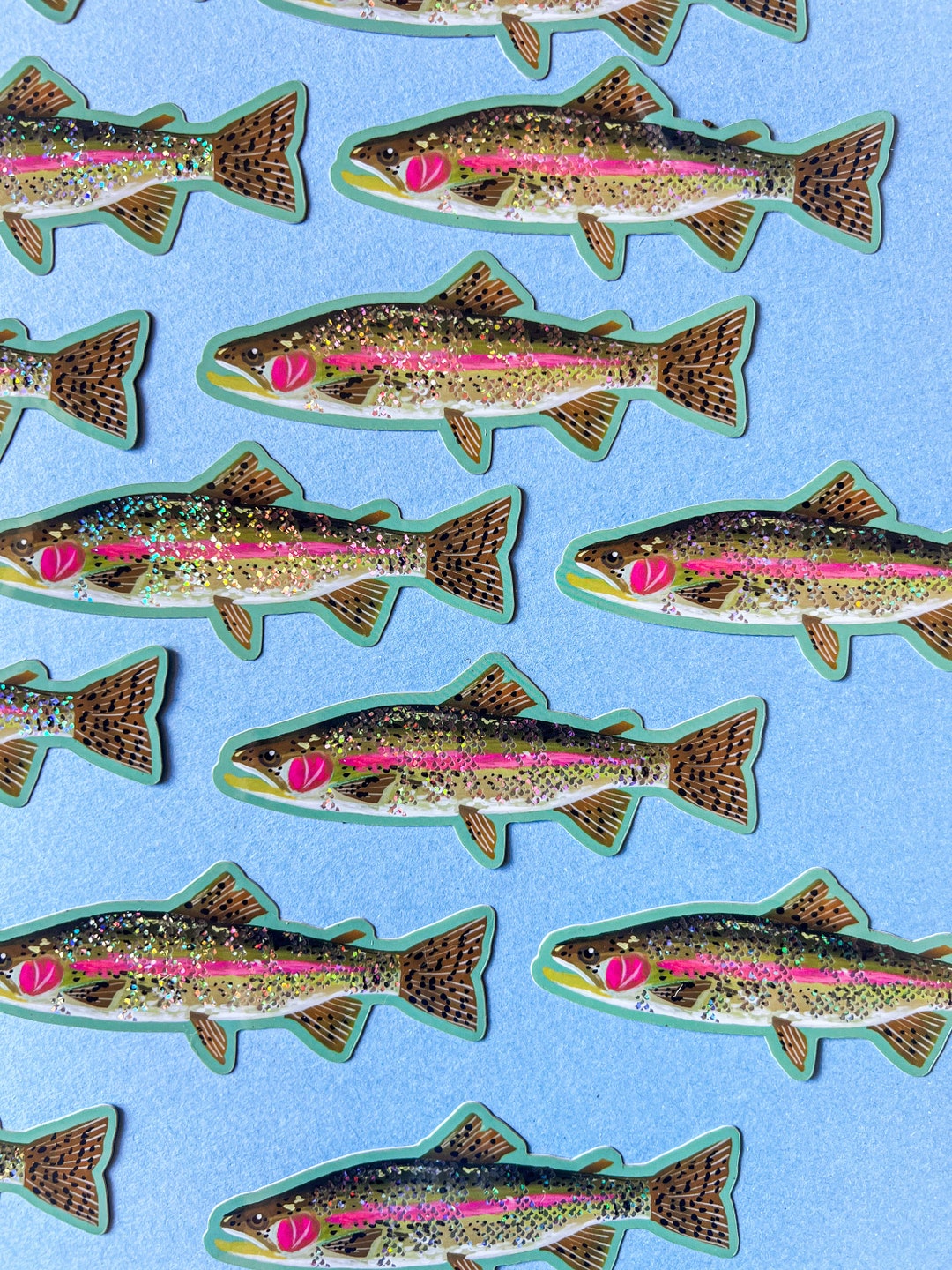 Glitter Fish Sticker - Etsy