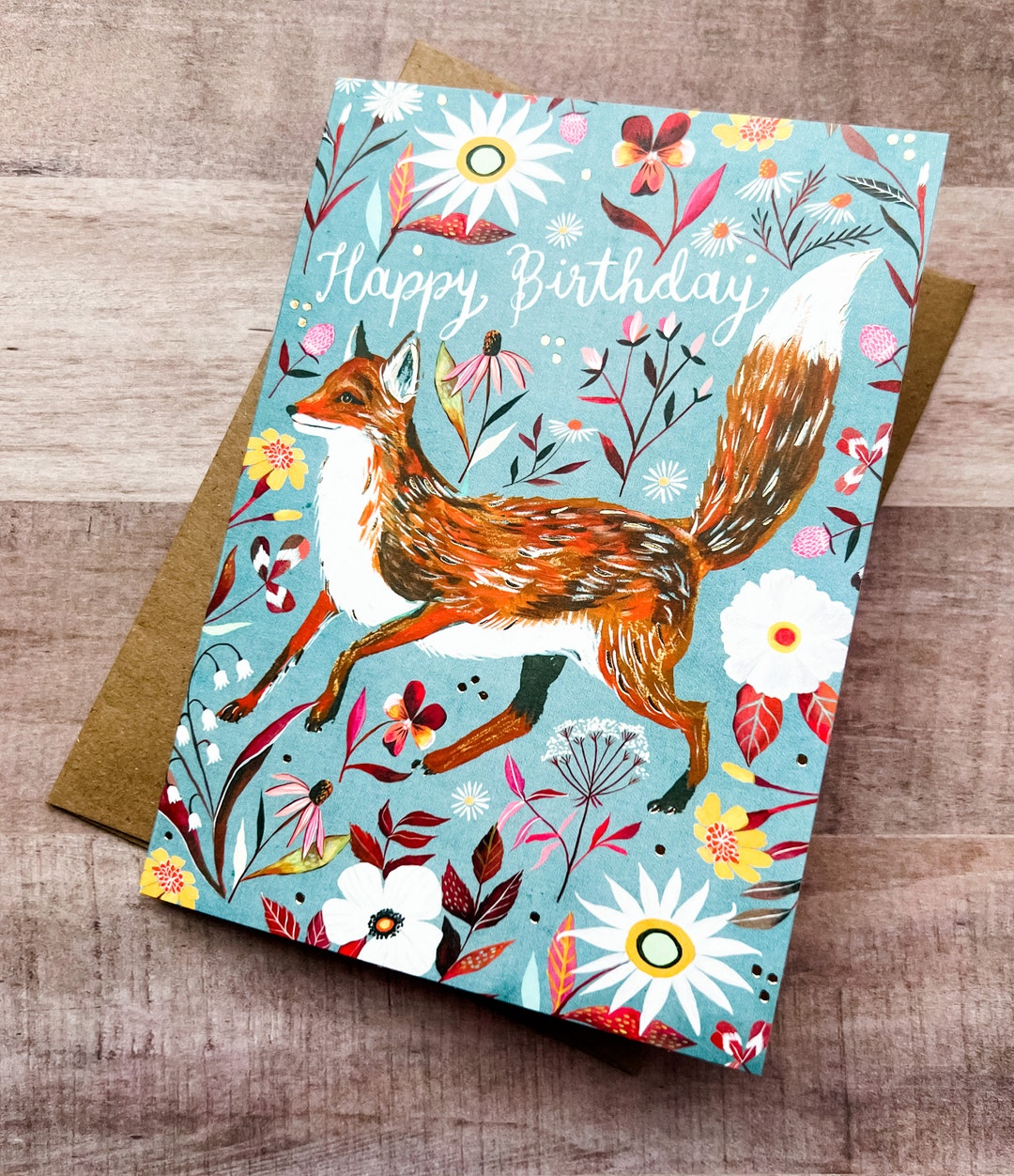 Fox Birthday - Greeting Card - Etsy