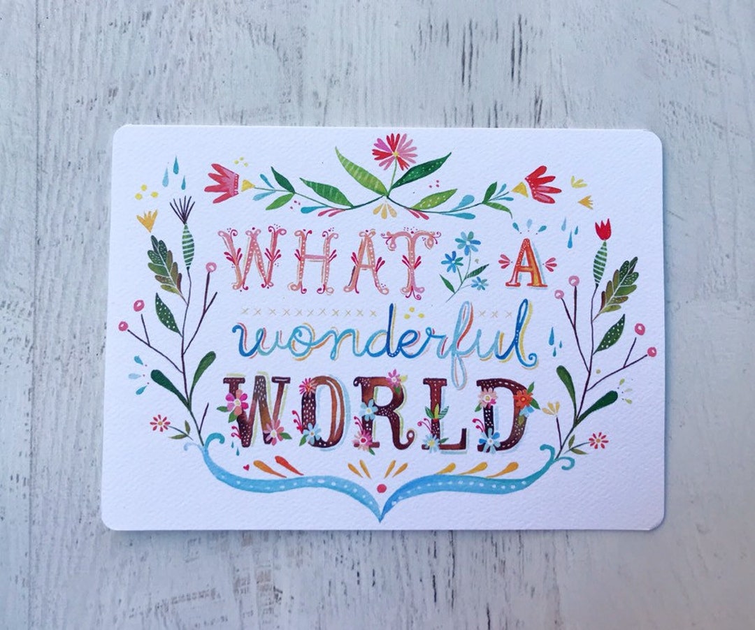 Wonderful World - Greeting Card - Etsy