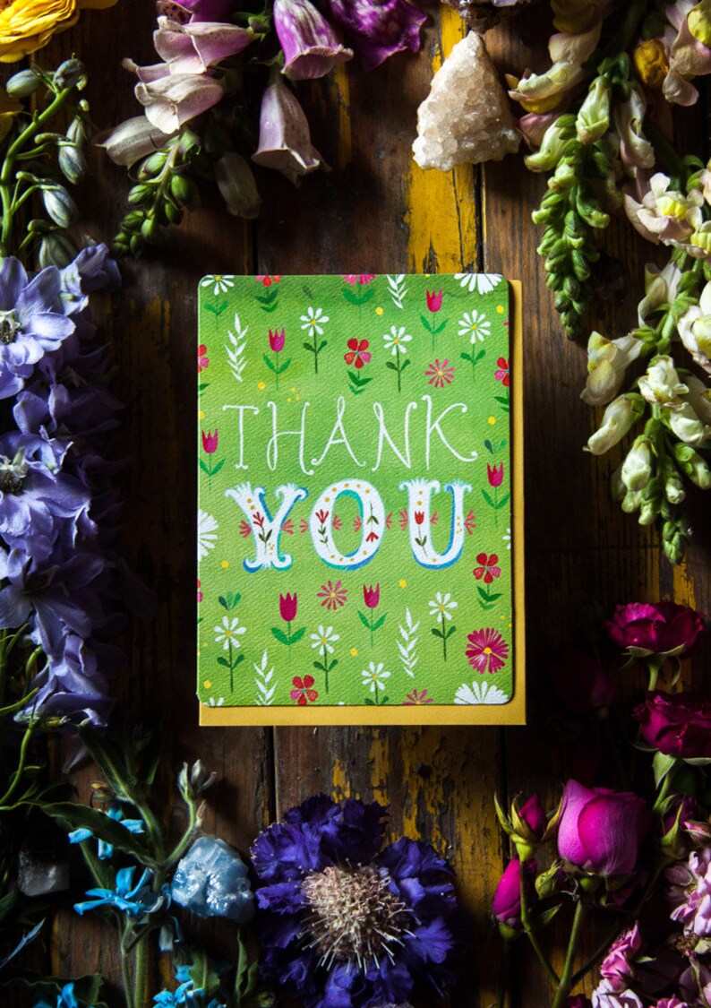 Thank You Greeting Card - Etsy