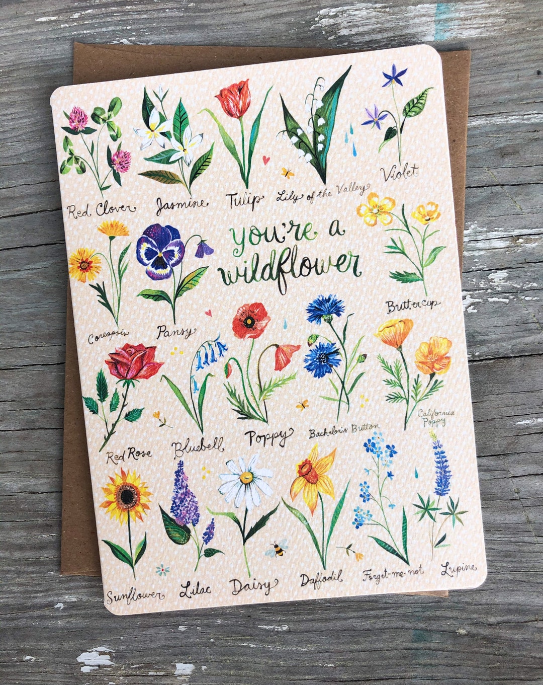 Wildflower- Greeting Card - Etsy